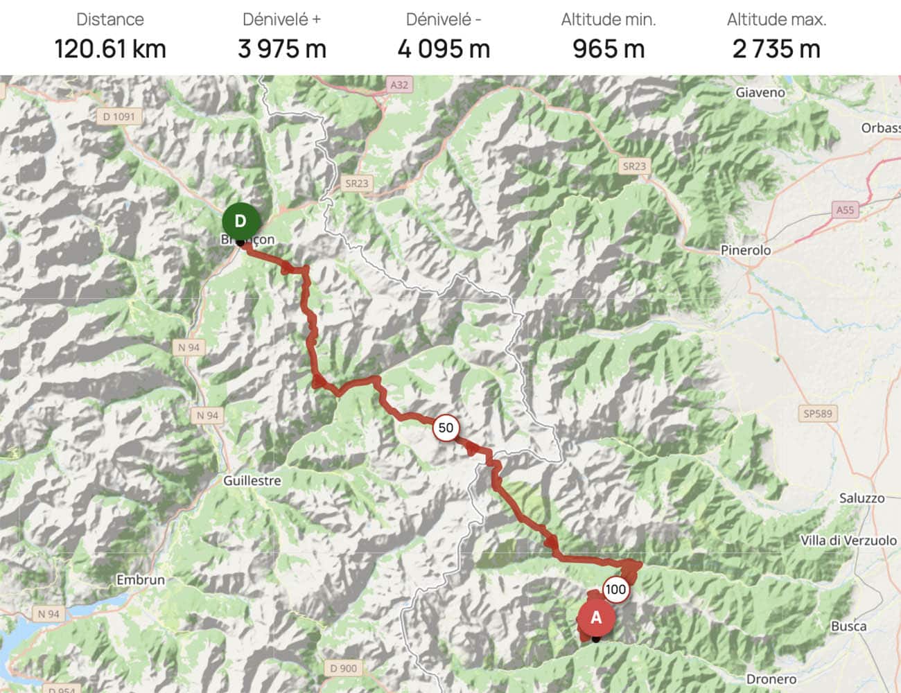 Parcours de la traversée des Alpes à vélo par les cols (cyclisme)